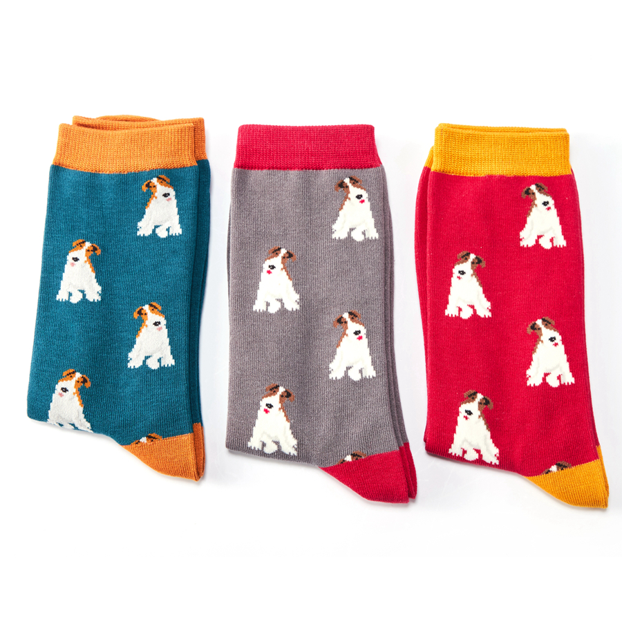 Mr Heron Fox Terrier Socks Red
