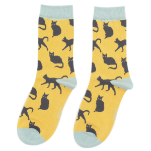 Cute Cats Socks Yellow - Miss Sparrow