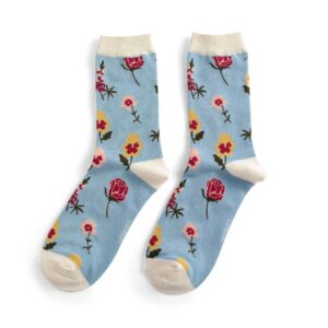 Botany Study Socks Powder Blue - Miss Sparrow