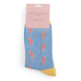 Seahorse Socks Powder Blue - Miss Sparrow